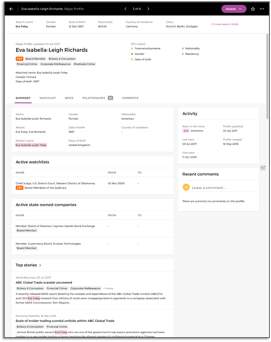 Adverse media screening: A single view of client risk - Ripjar