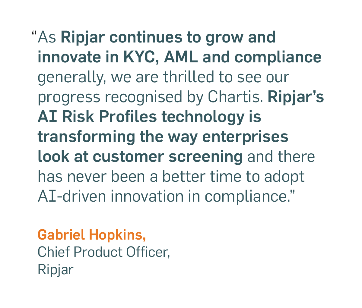 Ripjar Placed as Category Leader in Chartis KYC Solutions Quadrant - Ripjar